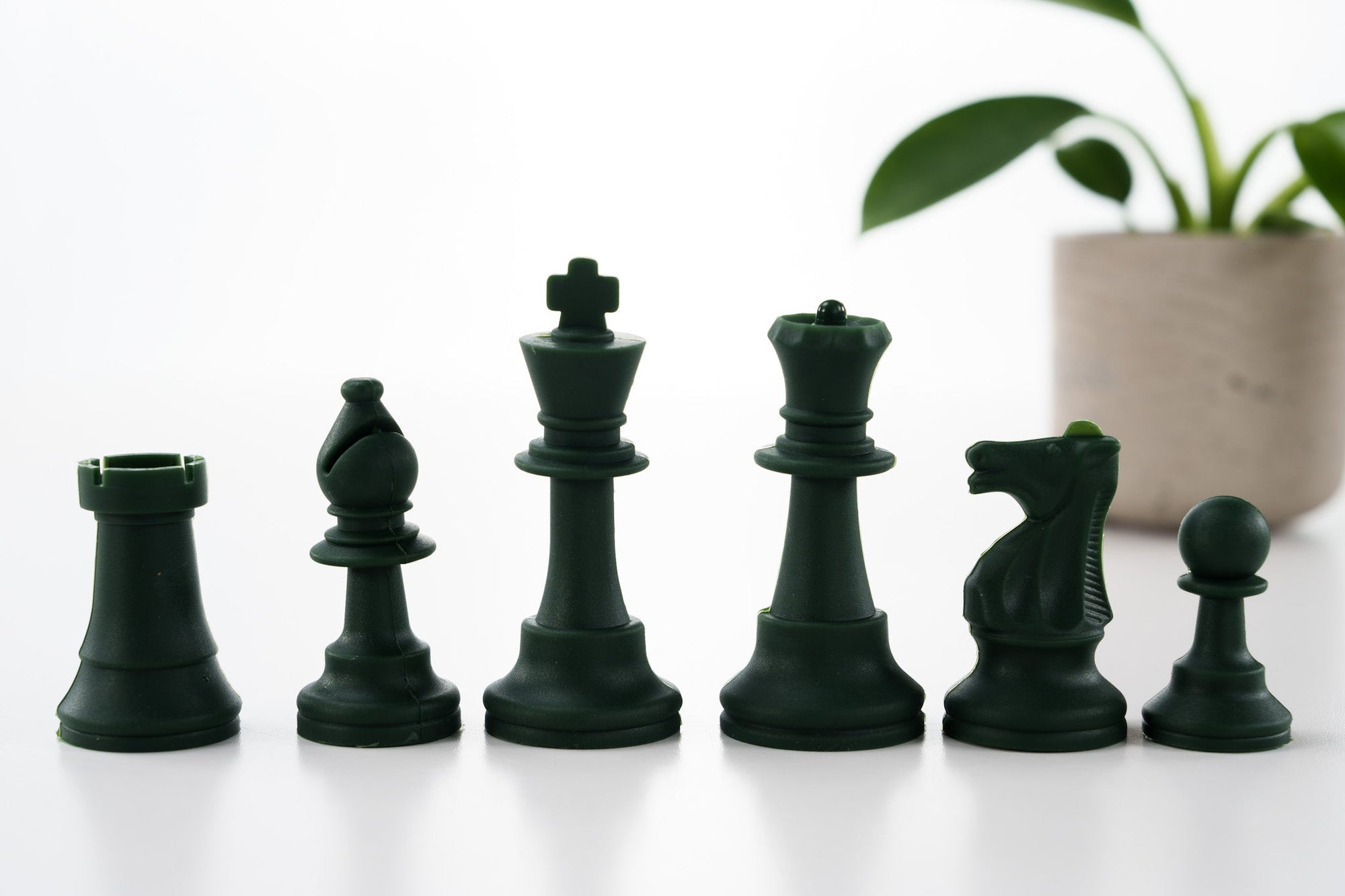 3 1/2" Colored Silicone Club Chess Pieces - Half Set of 17 Pieces