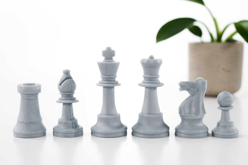 3 1/2" Colored Silicone Club Chess Pieces - Half Set of 17 Pieces ...