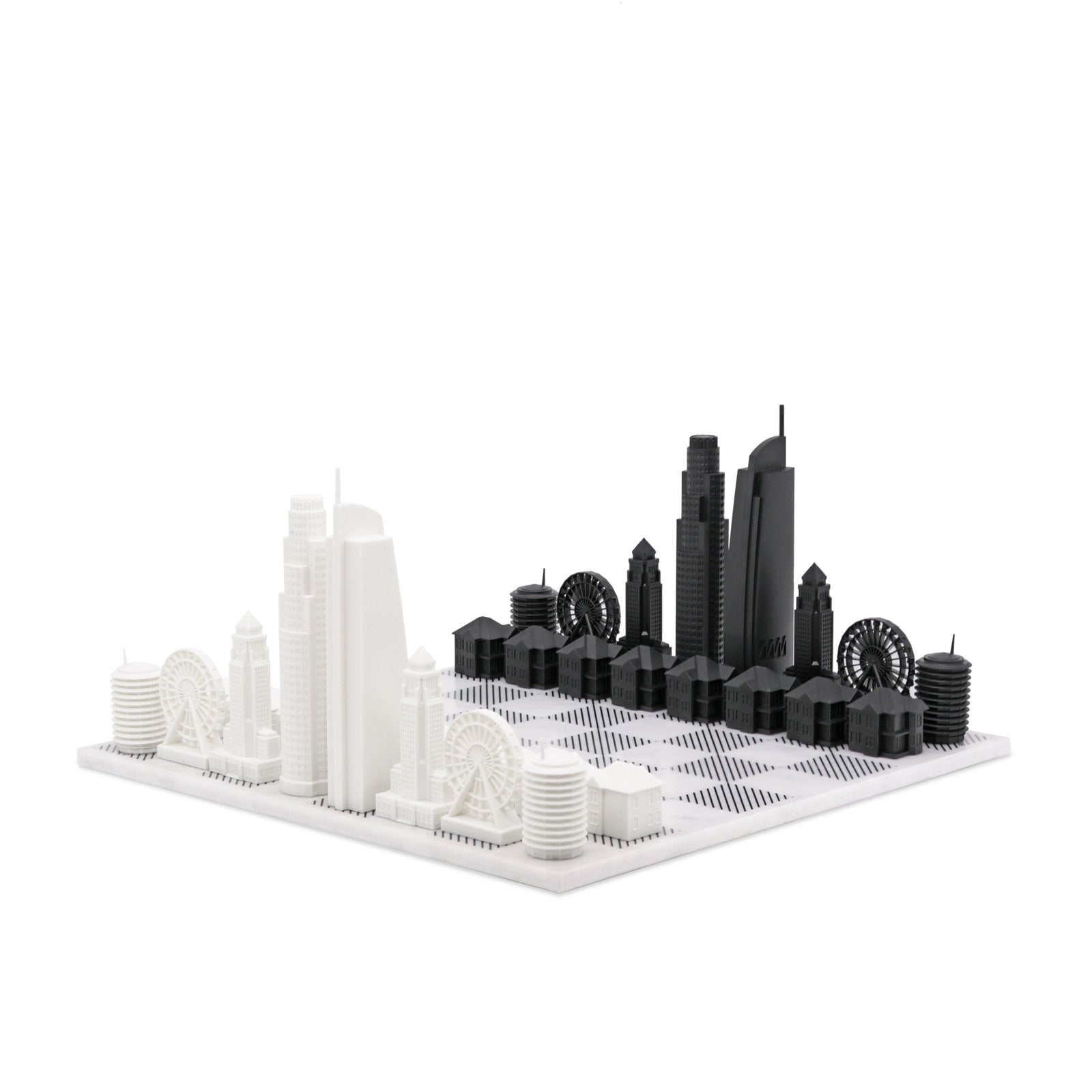 Chess Set LOS ANGELES Edition with Marble Hatch Board