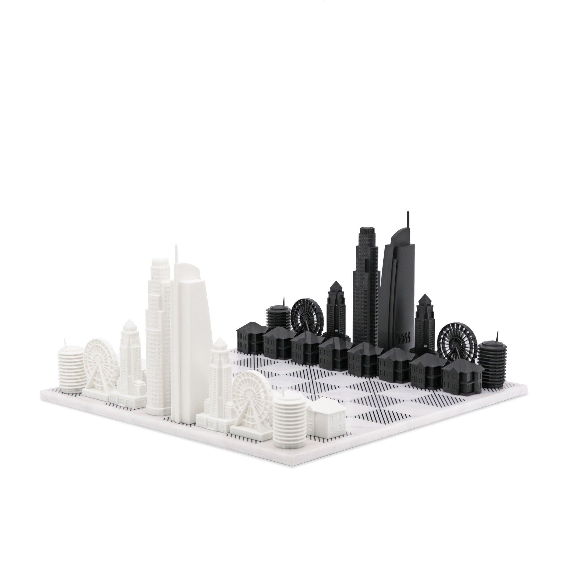 Chess Set LOS ANGELES Edition with Marble Hatch Board