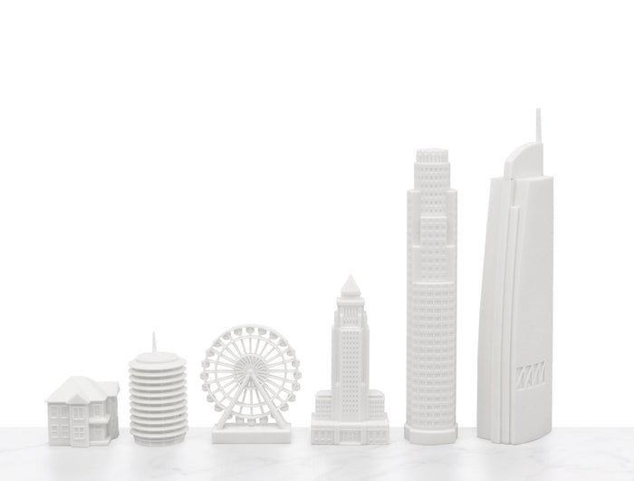 Chess Set LOS ANGELES Edition with Marble Hatch Board