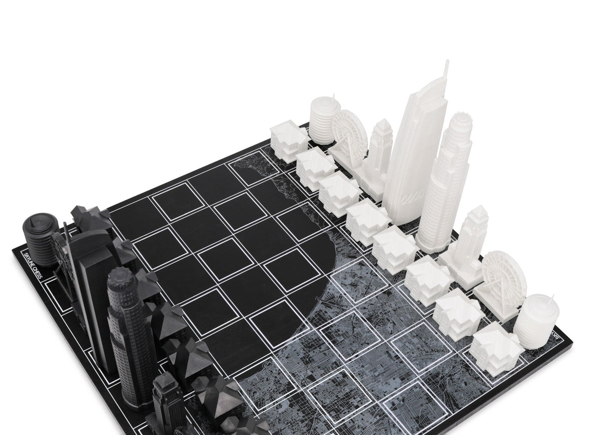 Chess Set LOS ANGELES Edition with Wood Map Board