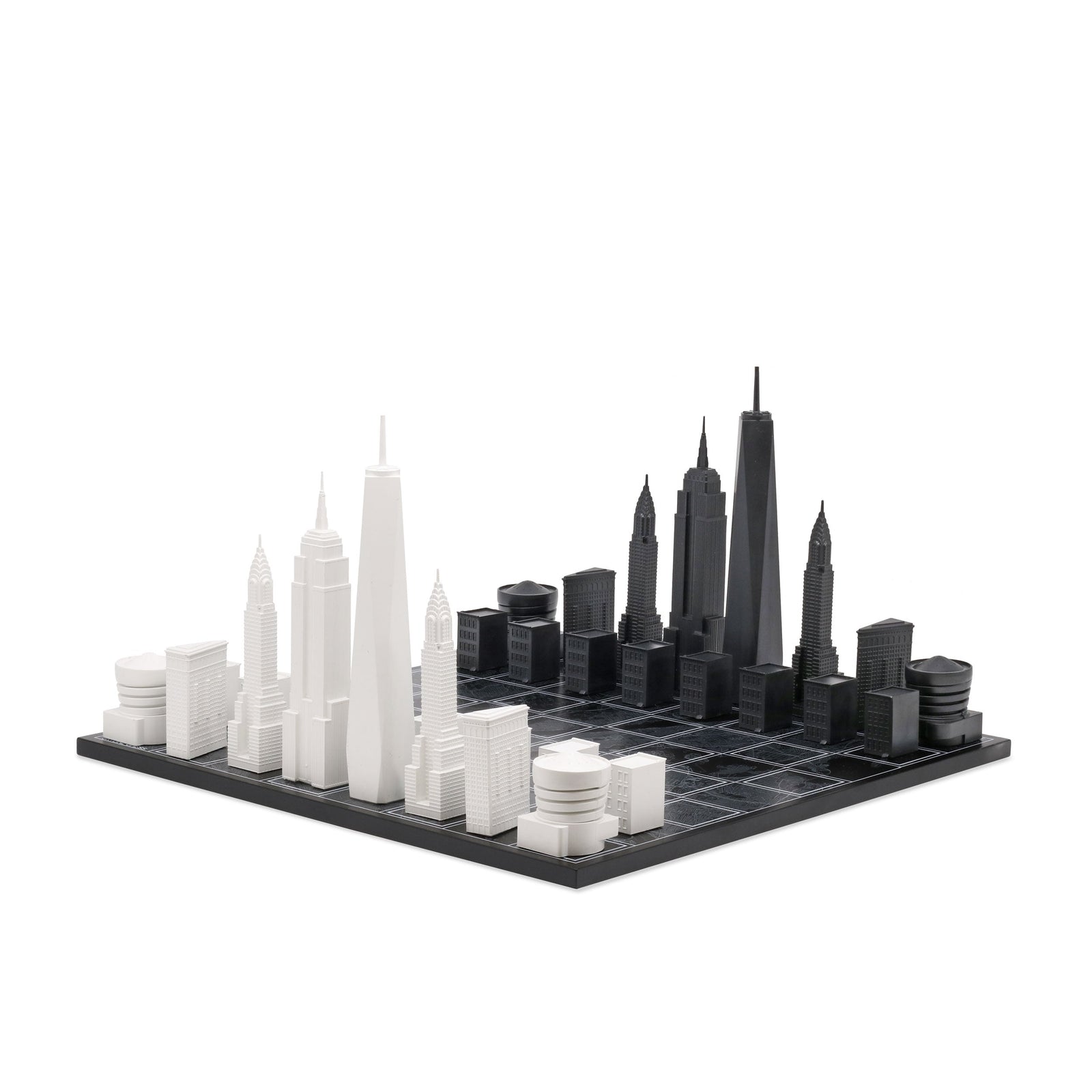 Chess Set NEW YORK Edition with Wood Map Board