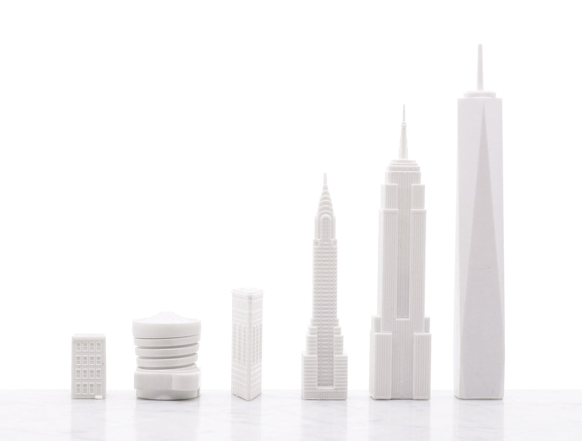 Chess Set NEW YORK Edition with Wood Map Board