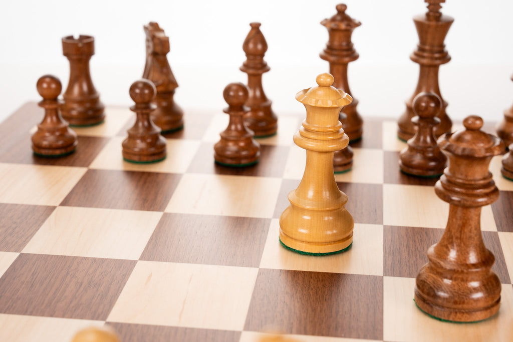 French Series Chess Men on Maple and Walnut Hardwood Board – Chess House
