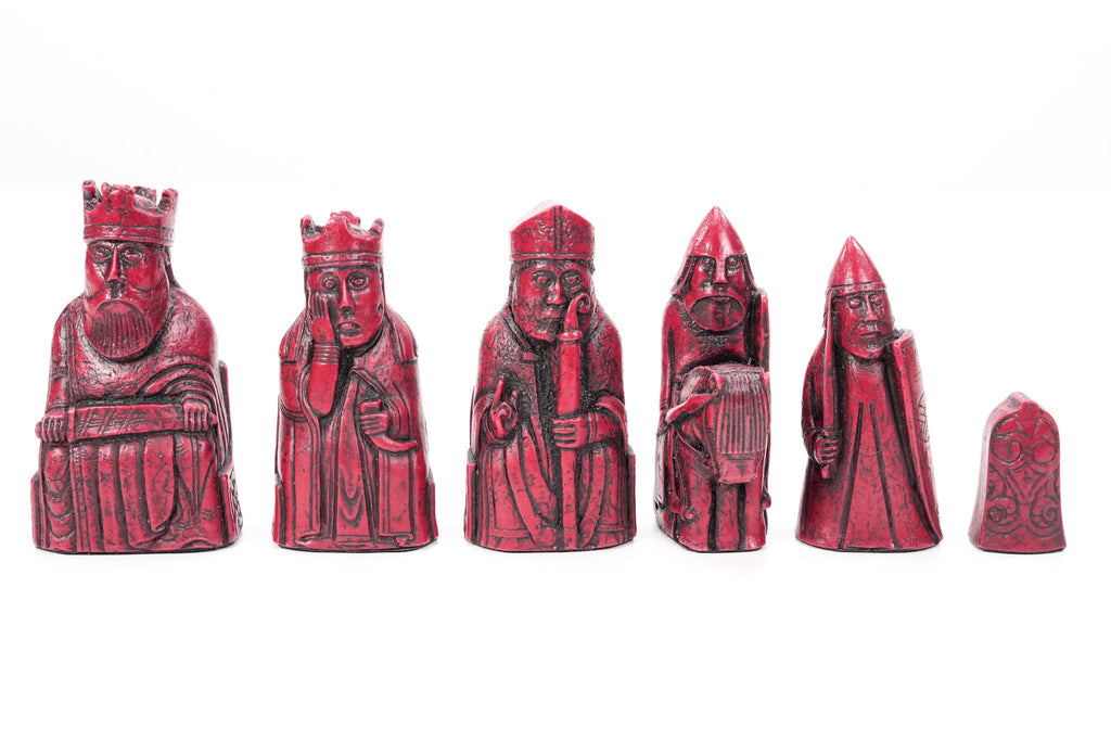 Isle of Lewis Chess Pieces by Berkeley - Cardinal Red – Chess House