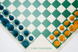 Large 4 Player Silicone Chess Set - Choose Your Colors!