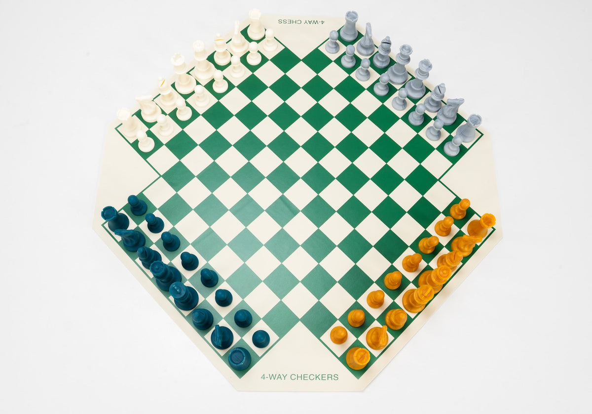 Large 4 Player Silicone Chess Set - Choose Your Colors!