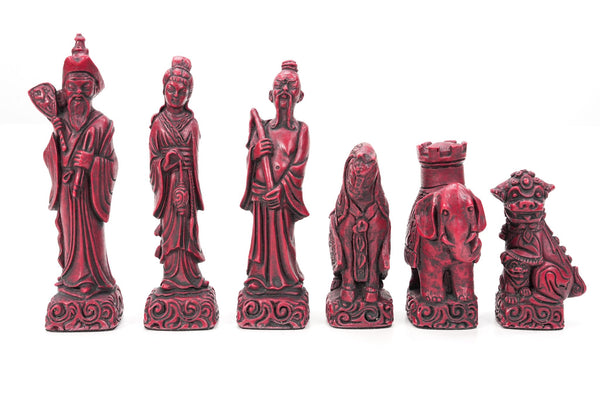 Mandarin Chess Pieces by Berkeley - Cardinal Red – Chess House