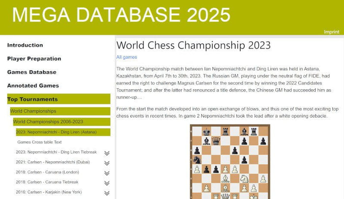 Mega Database 2025 (DIGITAL DOWNLOAD) - ChessBase