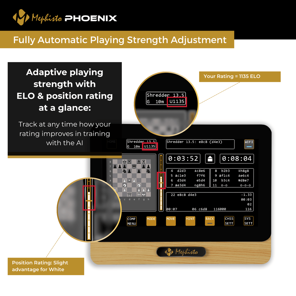 Mephisto Phoenix M - Chess Computer with 15.7 inch Chess Board