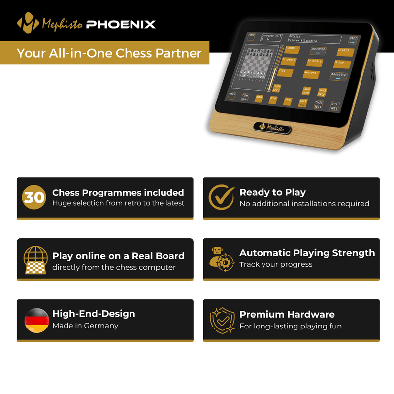 Mephisto Phoenix T - Chess Computer with 21.7 inch Chess Board