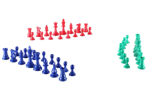 SINGLE REPLACEMENT PIECES: Large 3 Player Chess Set