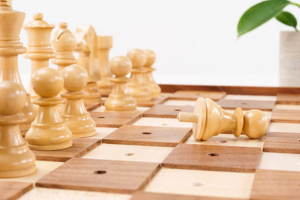 Solid Wooden Chess Set for the Blind and Visually Impaired - 3.75" Kin