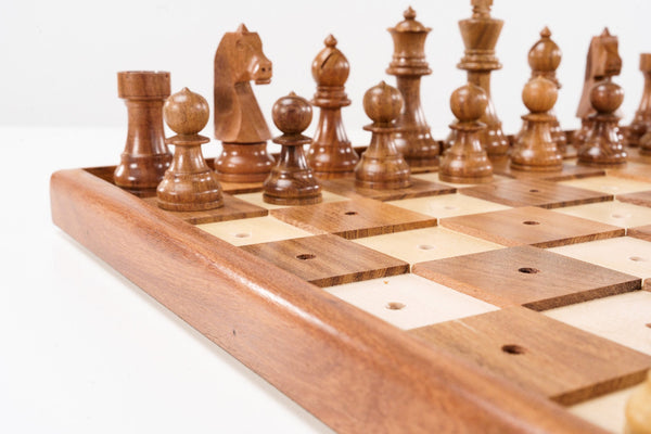 Solid Wooden Chess Set for the Blind and Visually Impaired - 3.75" Kin ...