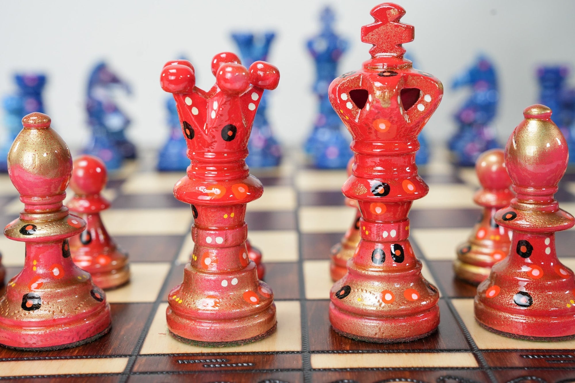 The Gifted Natural - Sydney Gruber Painted 21" Ambassador Chess Set #1