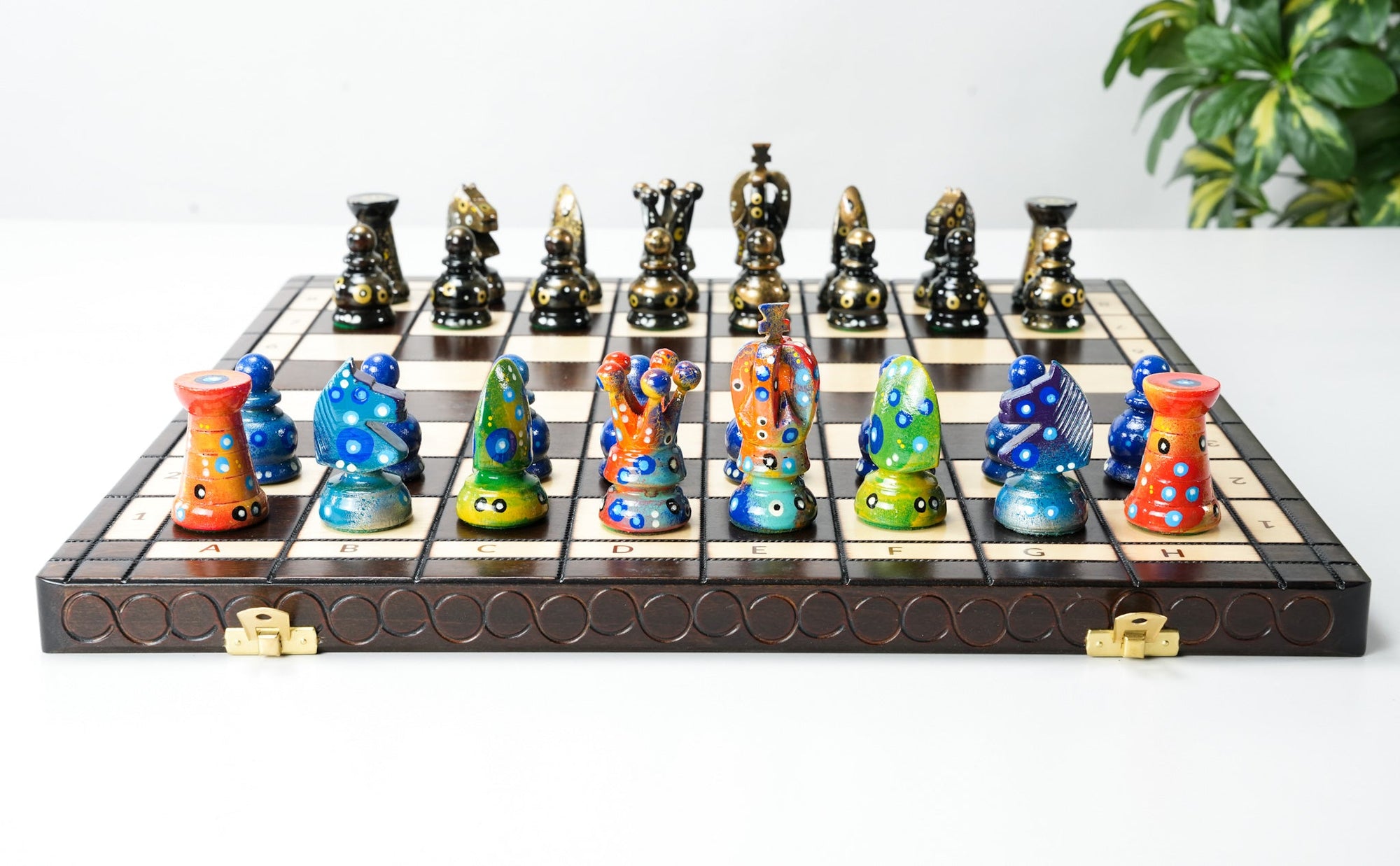 The Purist's Performance - Sydney Gruber Painted 17" Large Kings Chess