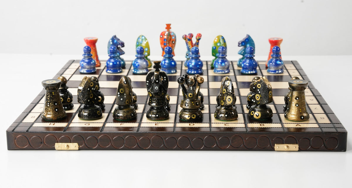 The Purist's Performance - Sydney Gruber Painted 17" Large Kings Chess