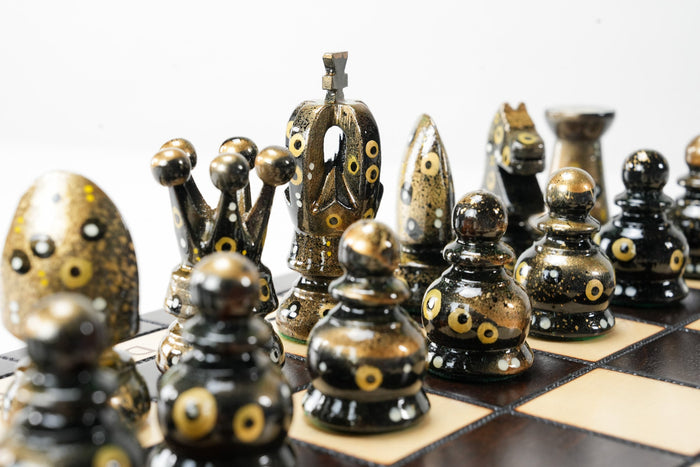 The Purist's Performance - Sydney Gruber Painted 17" Large Kings Chess