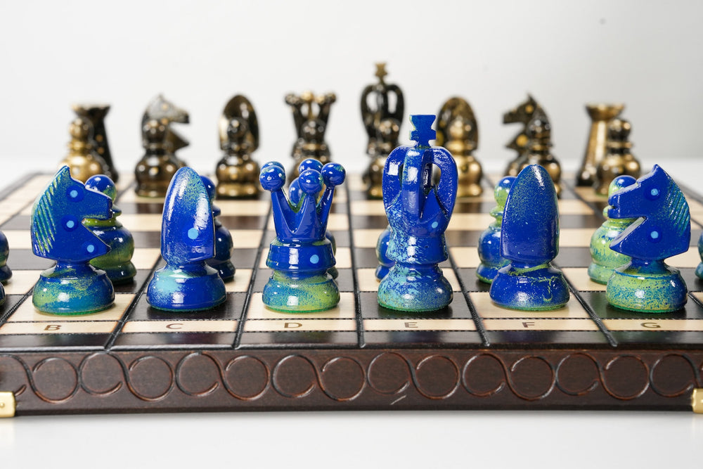 The Smooth Operator - Sydney Gruber Painted 17" Large Kings Chess Set