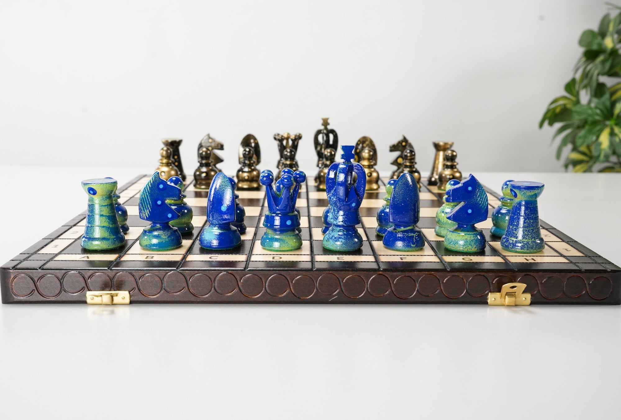 The Smooth Operator - Sydney Gruber Painted 17" Large Kings Chess Set