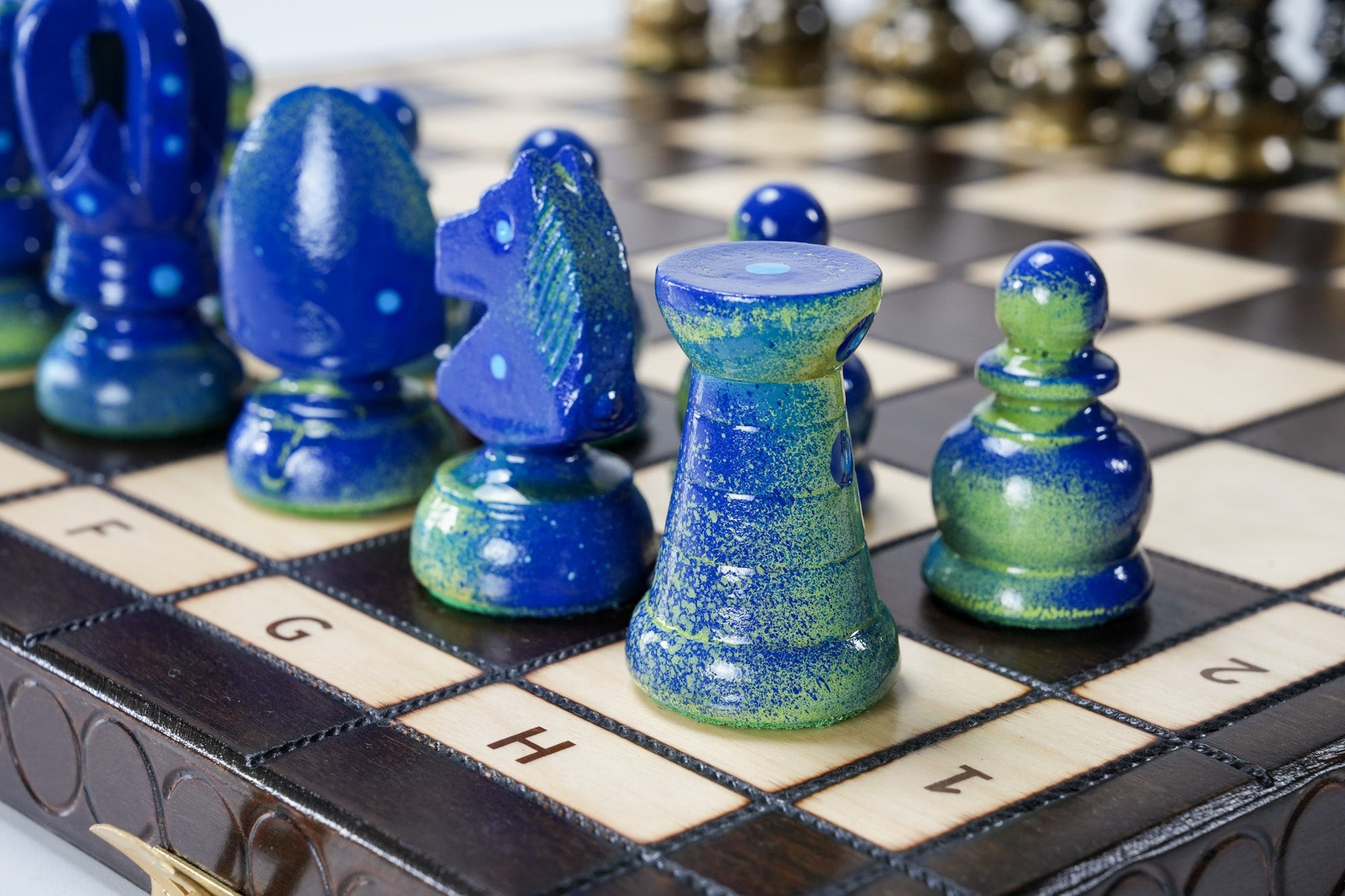 The Smooth Operator - Sydney Gruber Painted 17" Large Kings Chess Set