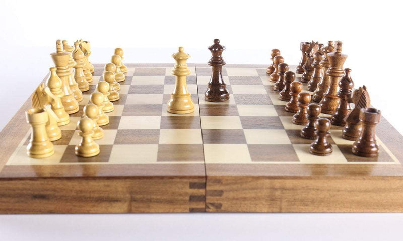 14" Folding Chess Box and Set