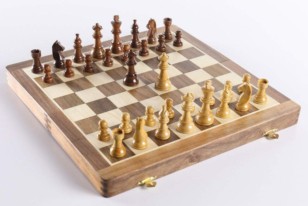 14" Folding Chess Box and Set