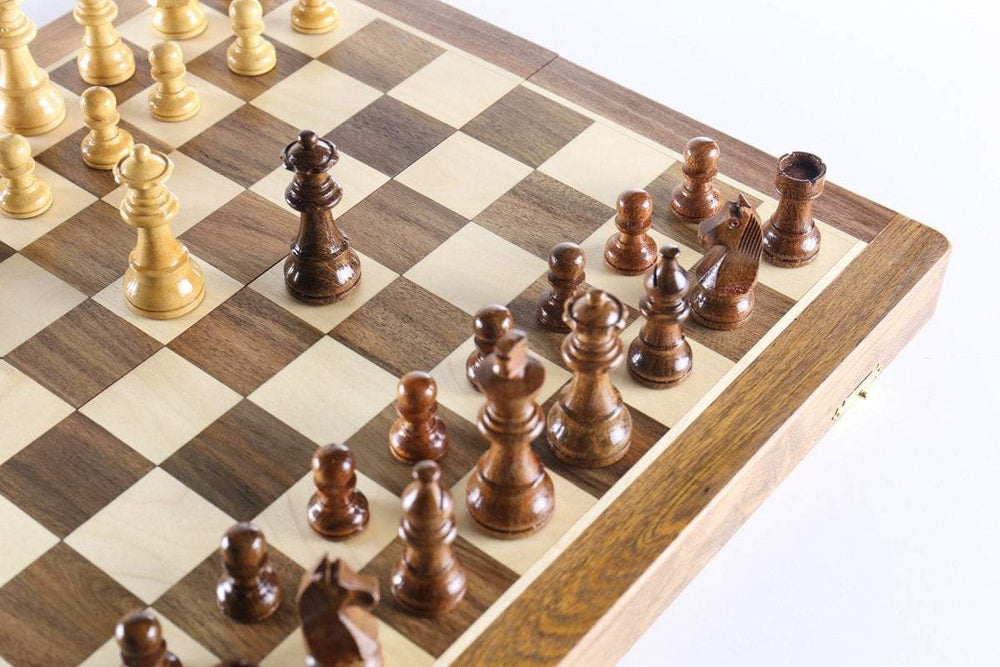 14" Folding Chess Box and Set