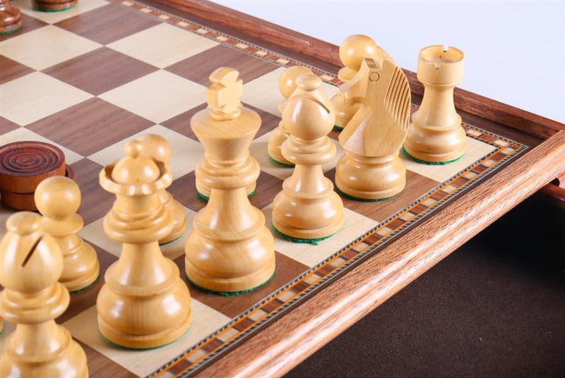 15" Staunton Chess & Checker Set