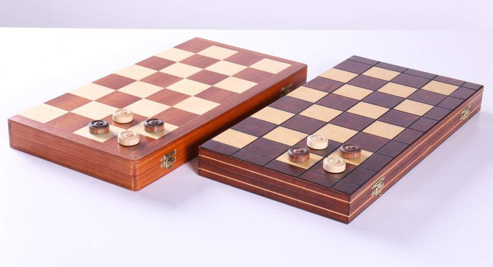16" Wooden Checkers Set (64 squares)