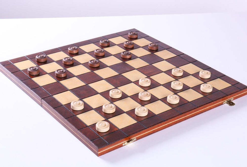 16" Wooden Checkers Set (64 squares)