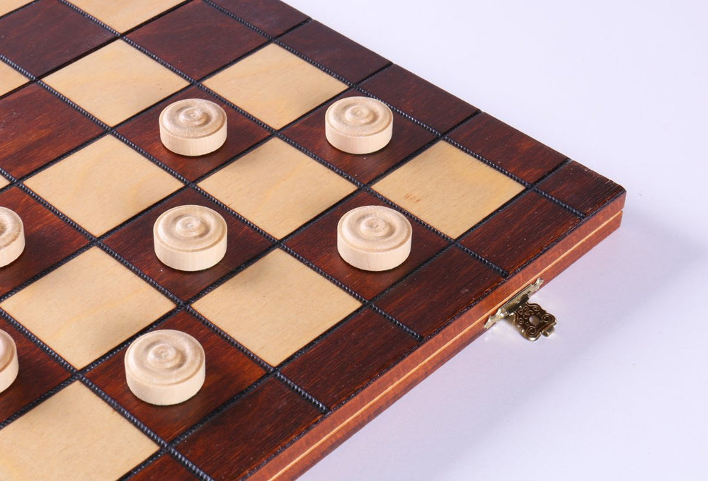 16" Wooden Checkers Set (64 squares)