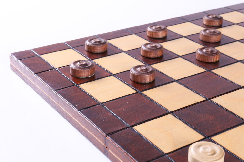 16" Wooden Checkers Set (64 squares)