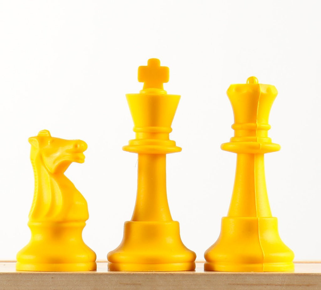 3 1/2" Colored Silicone Club Chess Pieces - Half Set of 17 Pieces ...