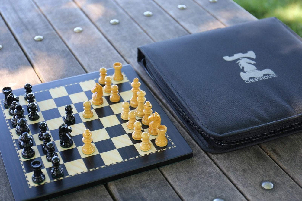 8" Magnetic Travel Chess Set in Black and Boxwood