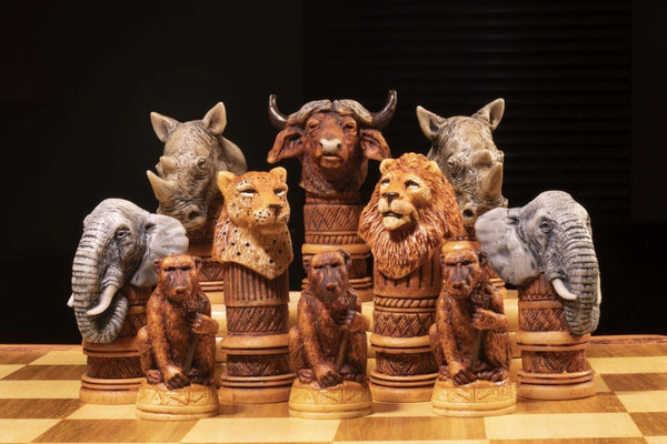 African Animal Chess Set - Big 5 Busts – Chess House