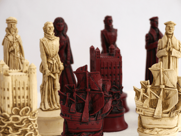 Elizabethan Chess Pieces by Berkeley - Cardinal Red – Chess House
