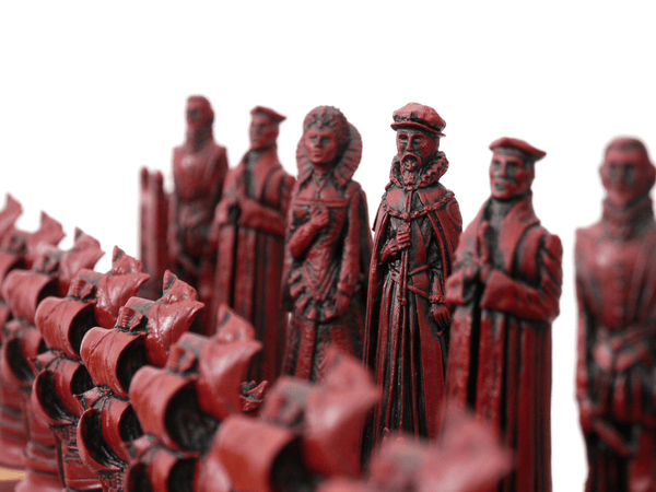 Elizabethan Chess Pieces by Berkeley - Cardinal Red – Chess House