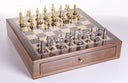 Glossy Storage Board with Metal Pieces Chess Set Combo