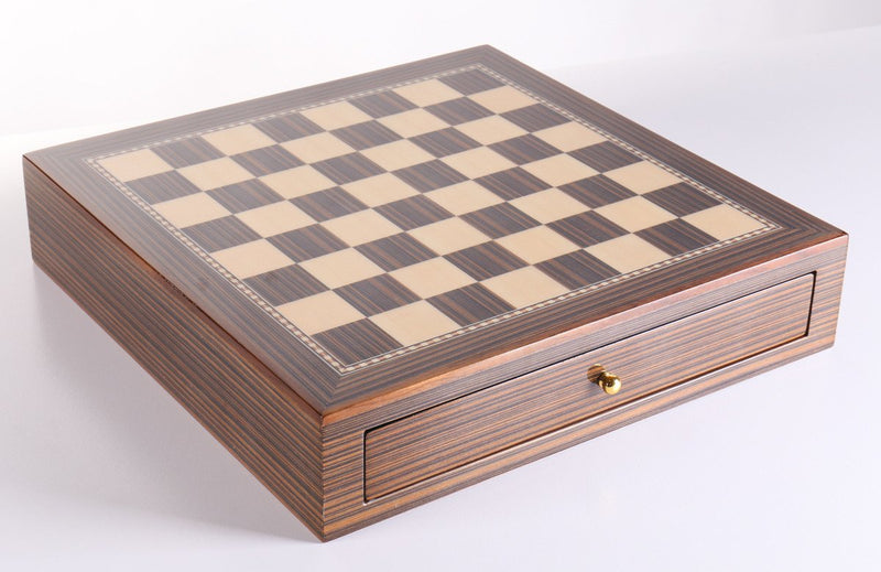 Glossy Storage Board with Metal Pieces Chess Set Combo