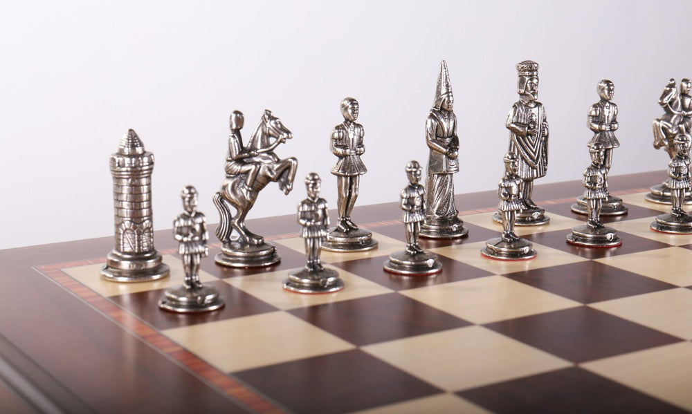 Gothic Chess Set with Cabinet Storage Board