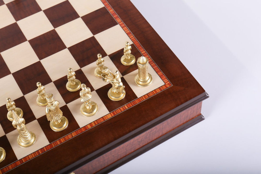 Gothic Chess Set with Cabinet Storage Board