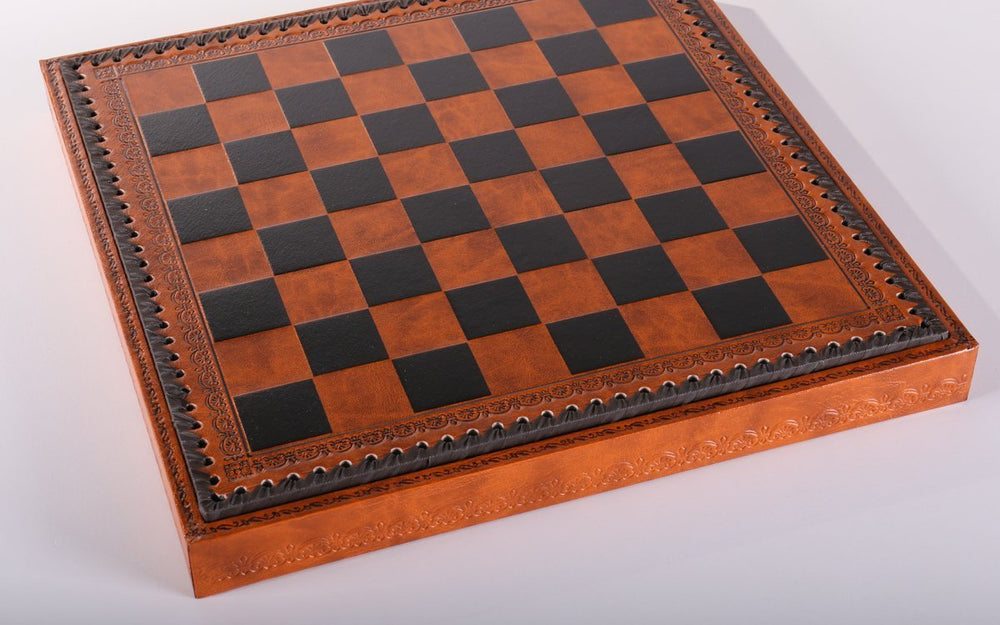 Gothic Chess Set with Leatherette Storage Board