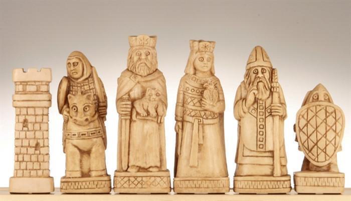 House of Hauteville Chessmen - Antique White and Brown Marble Resin ...
