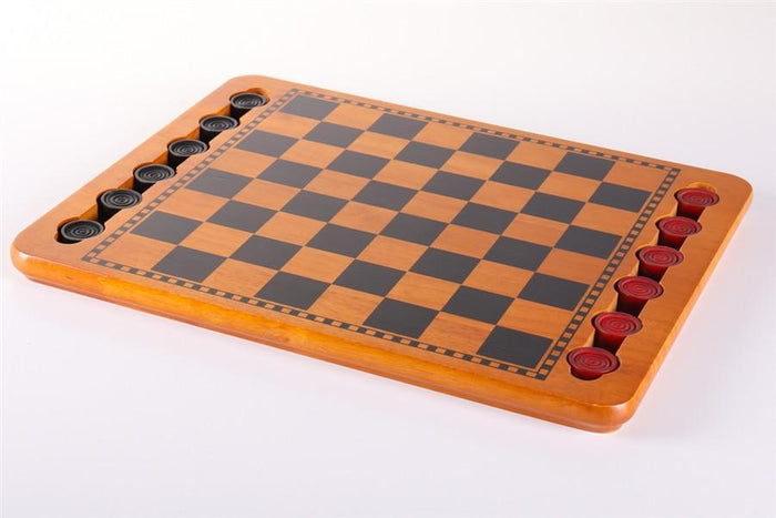 Red & Black Wood Checkers Set