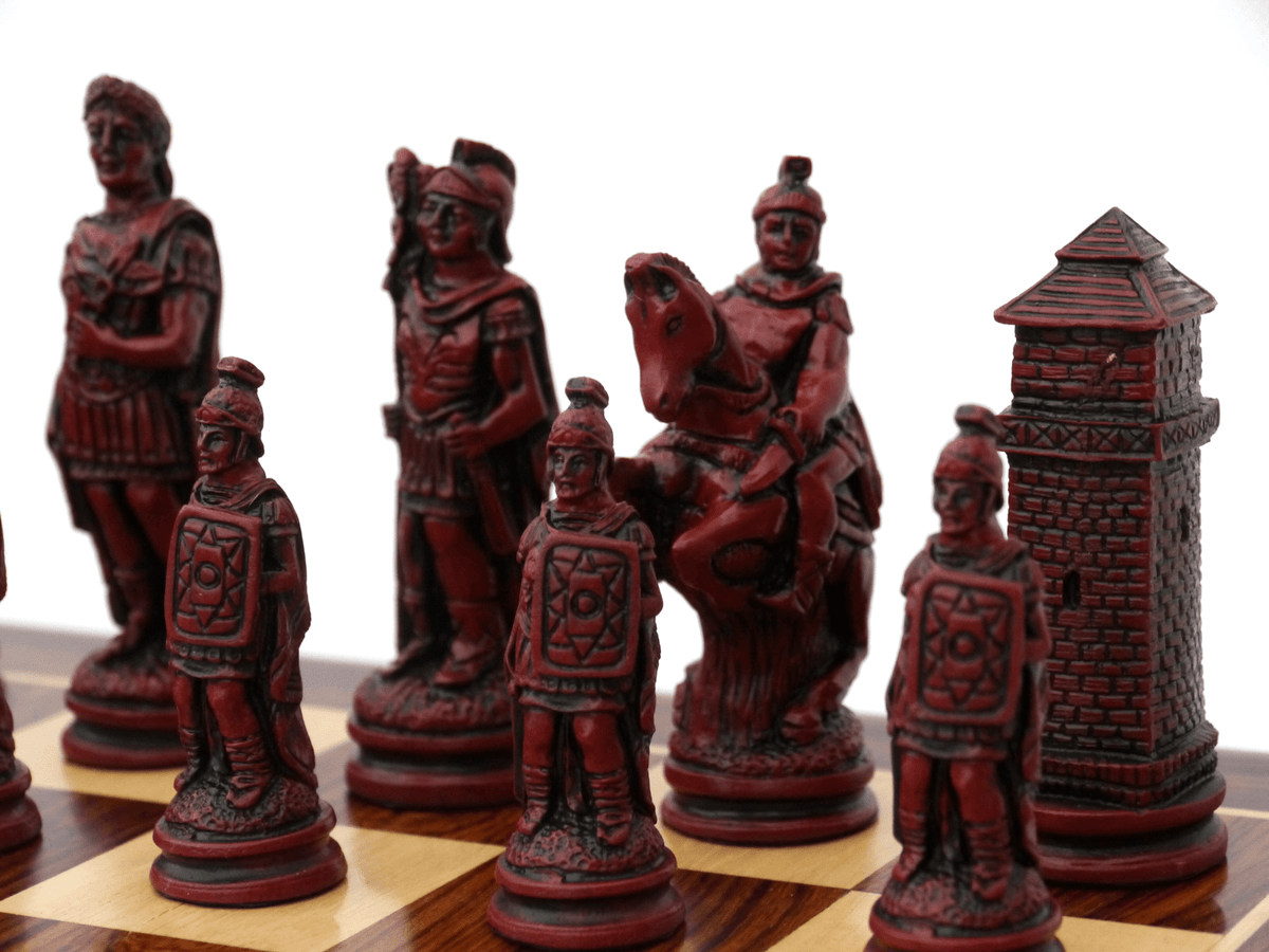 Roman Chess Pieces by Berkeley - Cardinal Red