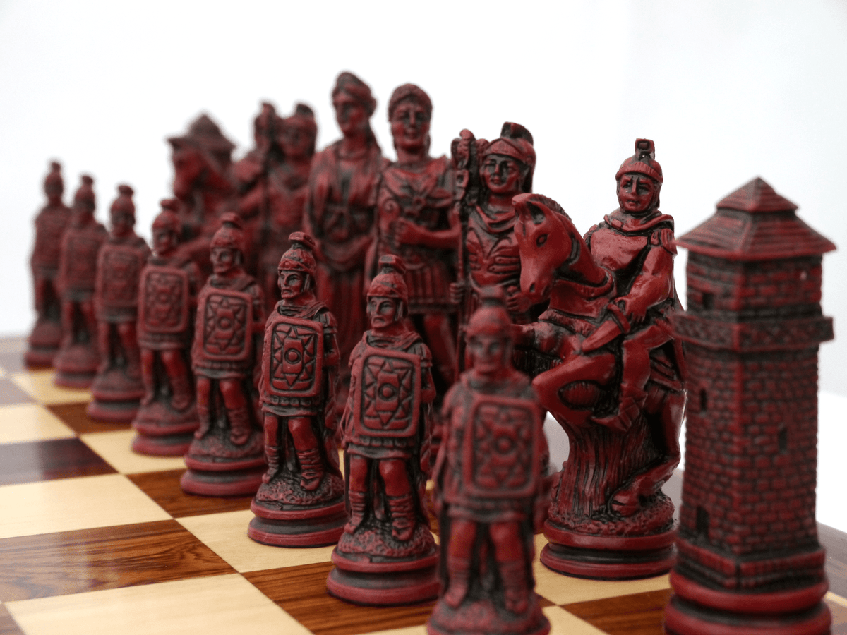 Roman Chess Pieces by Berkeley - Cardinal Red