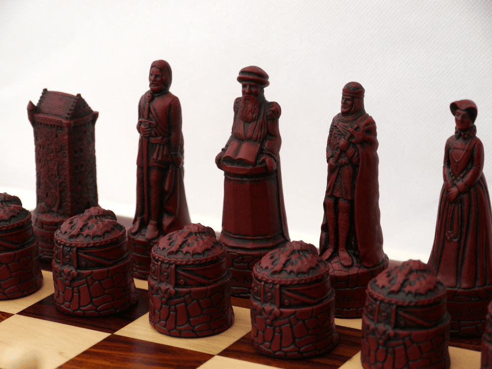 Scottish Chess Pieces by Berkeley - Cardinal Red