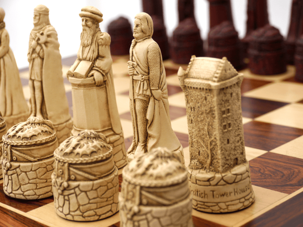 Scottish Chess Pieces by Berkeley - Cardinal Red